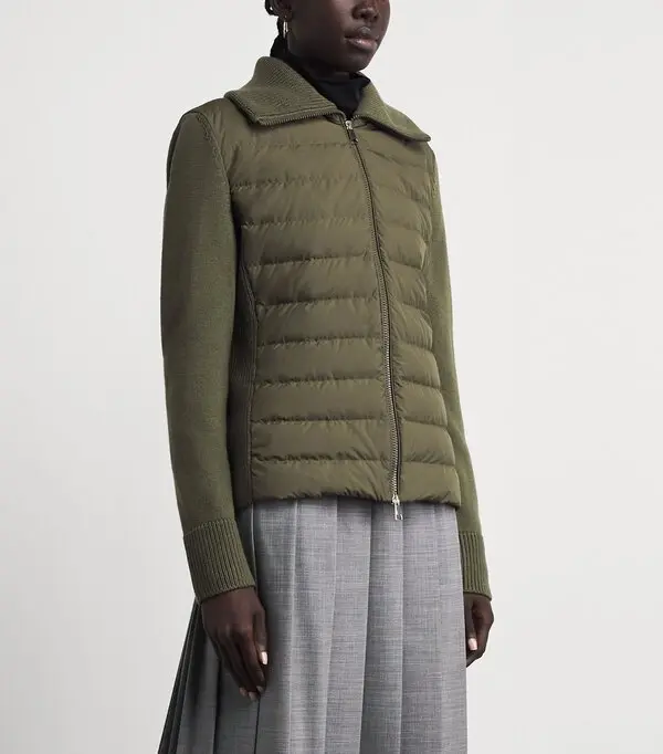 Moncler Virgin Wool Padded Quilted Cardigan