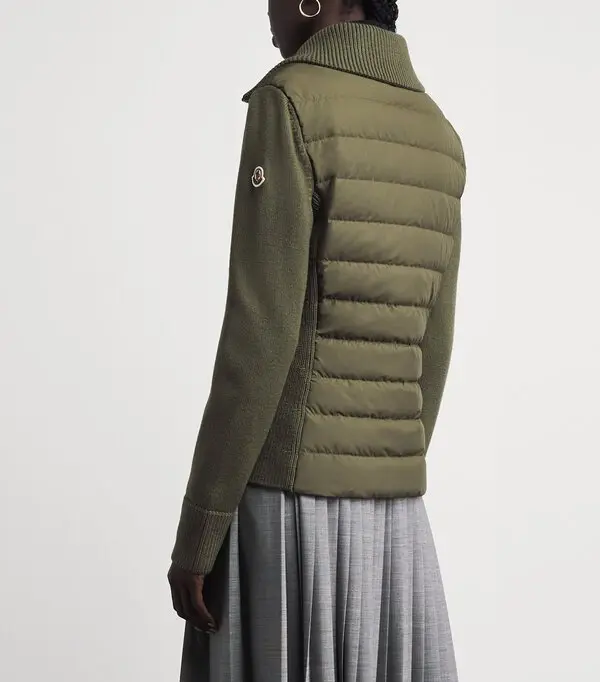 Moncler Virgin Wool Padded Quilted Cardigan