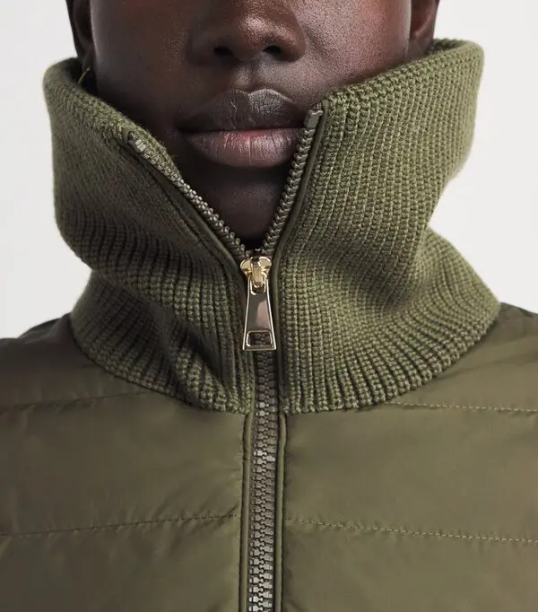Moncler Virgin Wool Padded Quilted Cardigan
