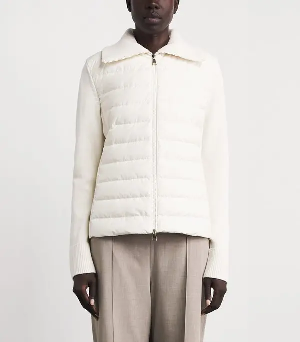 Moncler Virgin Wool Padded Quilted Cardigan