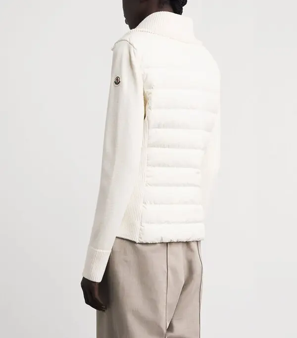 Moncler Virgin Wool Padded Quilted Cardigan