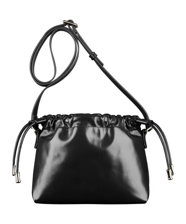 A.p.c. Logo Printed Drawstring Mini Cross Body Bag - Black