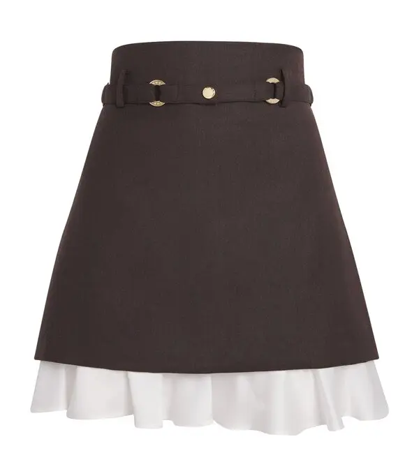 Sandro Wool-blend 2-in-1 Mini Skirt - Brown