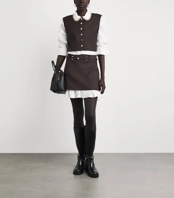 Sandro Wool-blend 2-in-1 Mini Skirt