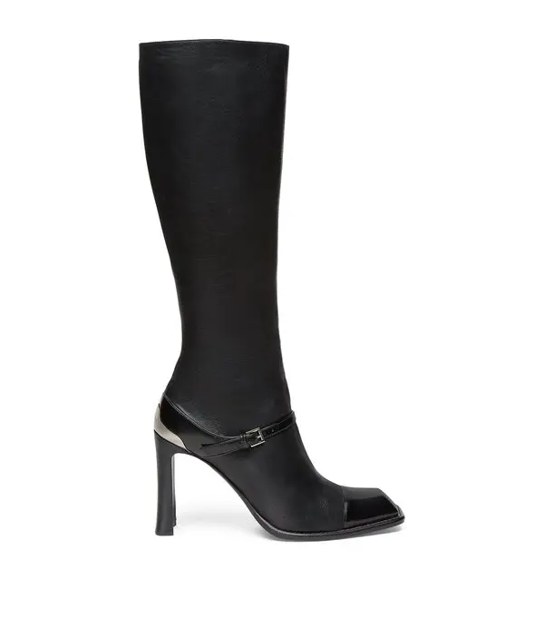 Alexander McQueen Leather Niko Knee-high Boots 95 - Black