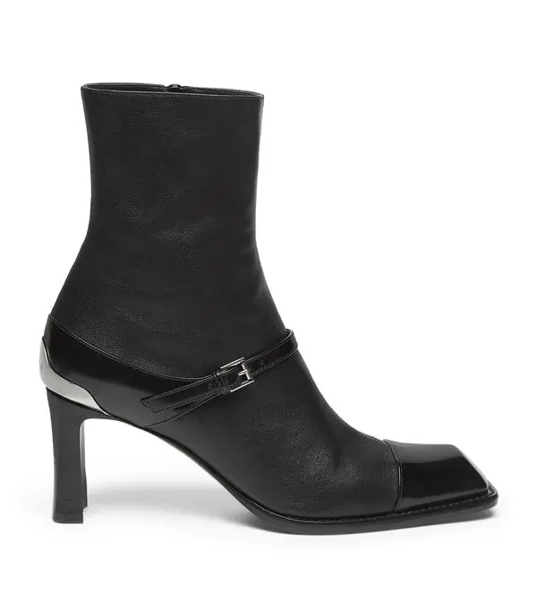 Alexander McQueen Leather Niko Ankle Boots 70 - Black
