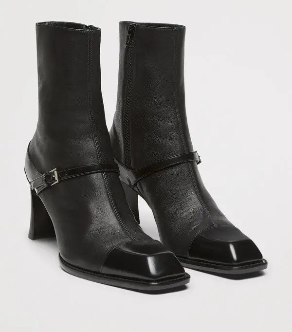 Alexander McQueen Leather Niko Ankle Boots 70