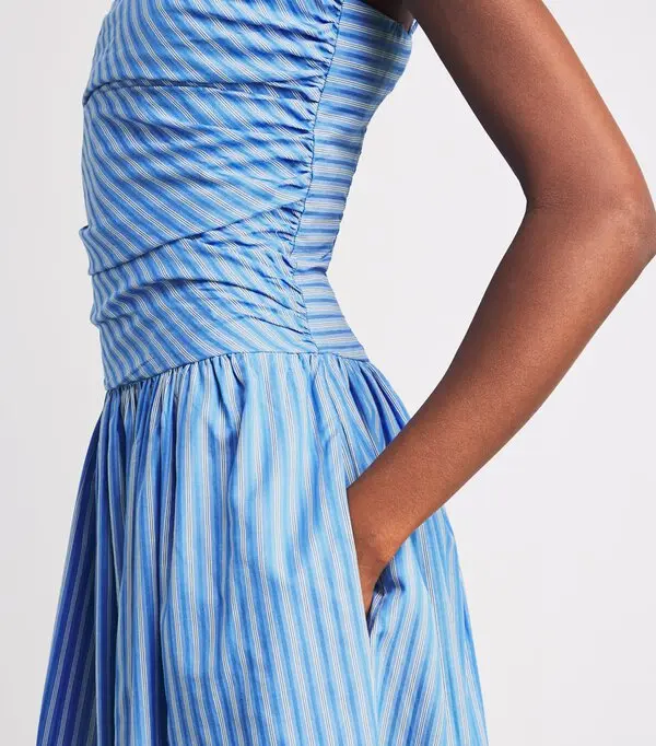 Faithfull The Brand Cotton Stripe Maxi Dress - Blue