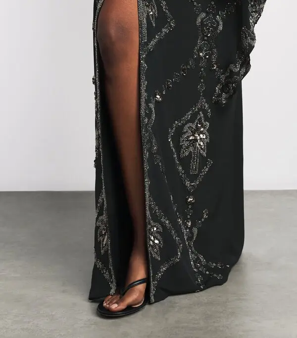 Johanna Ortiz Silk Mystical Gaucho Cape Dress