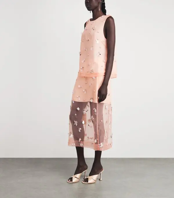 Simkhai Embellished Organza Celia Top