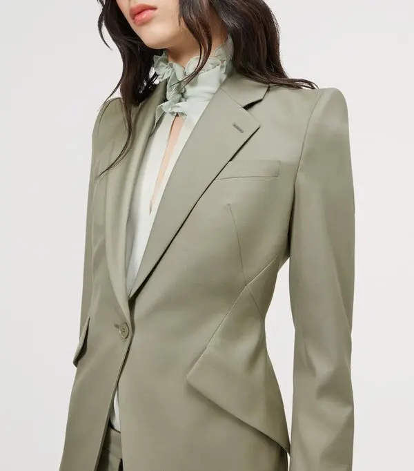 Alexander McQueen Wool Gabardine Single-breasted Jacket