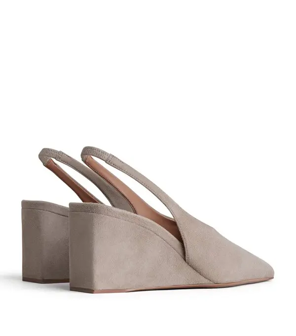 Alaïa Suede Cube Slingback Wedges 75
