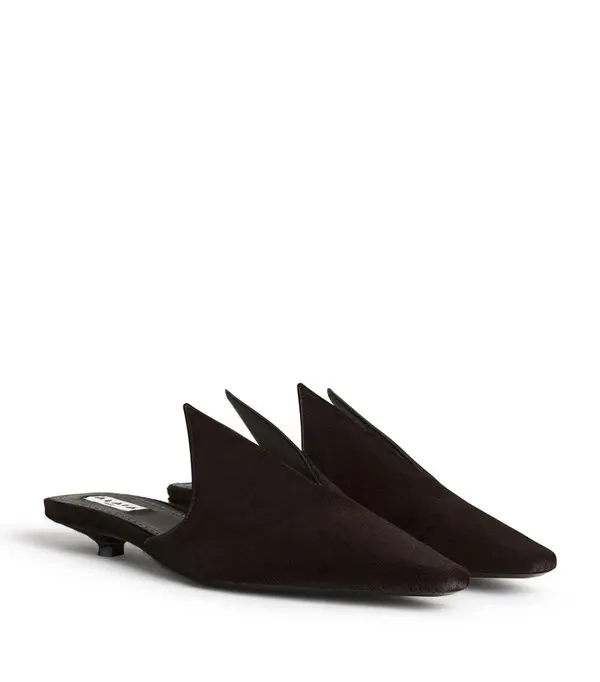 Alaïa Calf Hair Pointy Mules 25