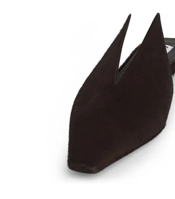 Alaïa Calf Hair Pointy Mules 25