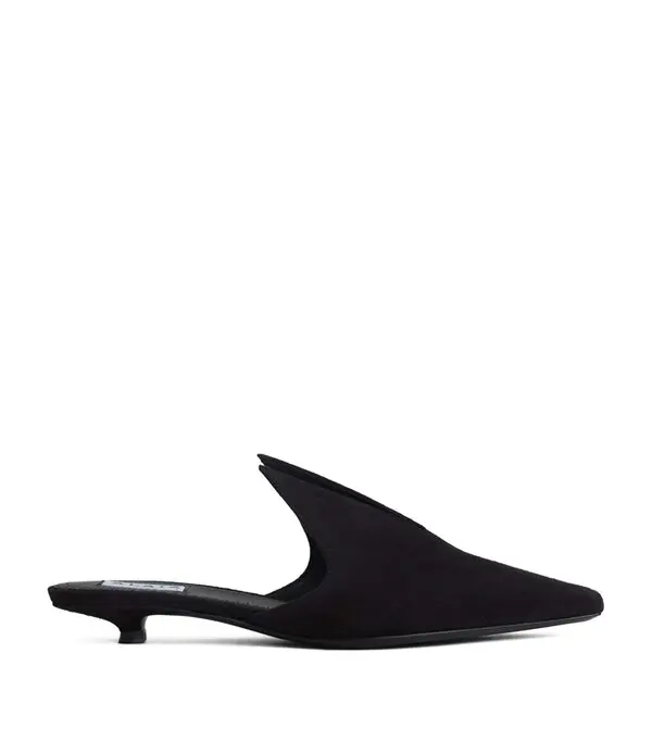 Alaïa Suede Pointy Mules 25 - Black