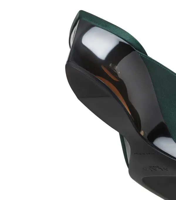 Alaïa Satin Invisible Wedge Mules 30