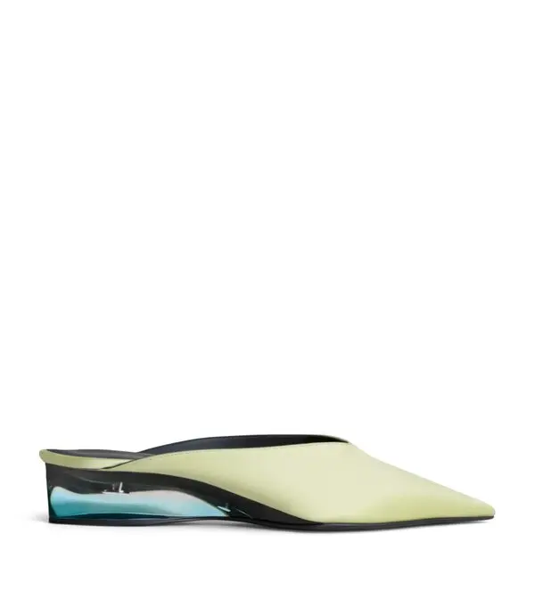 Alaïa Satin Invisible Wedge Mules 30 - Green