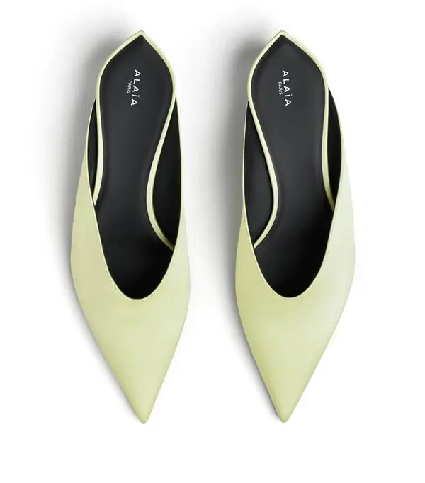 Alaïa Satin Invisible Wedge Mules 30