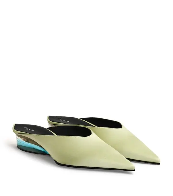 Alaïa Satin Invisible Wedge Mules 30