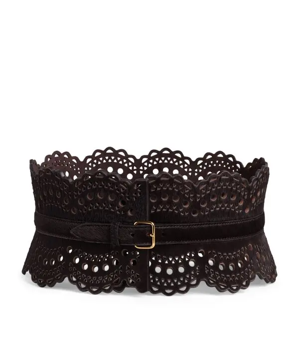 Alaïa Leather Bustier Belt - Brown
