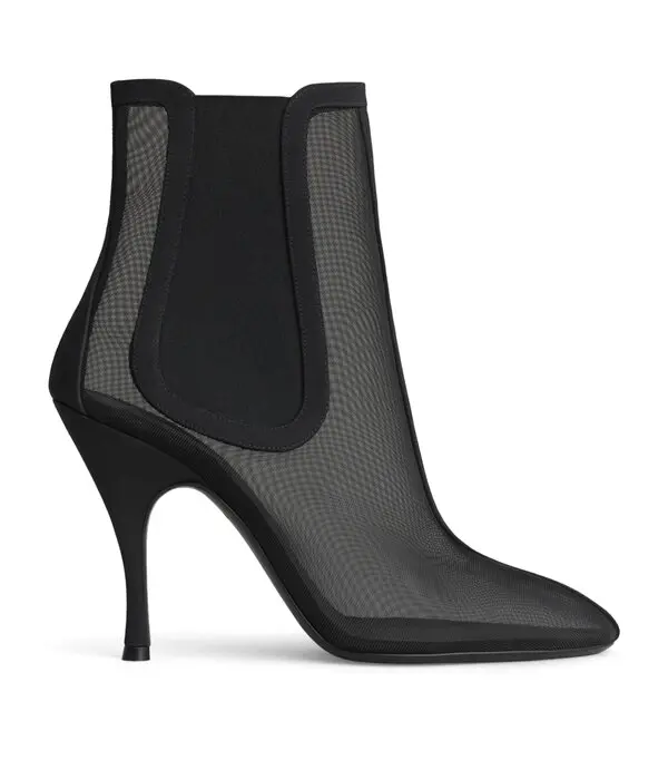Alaïa Meshed Heeled Chelsea Boots 100 - Black