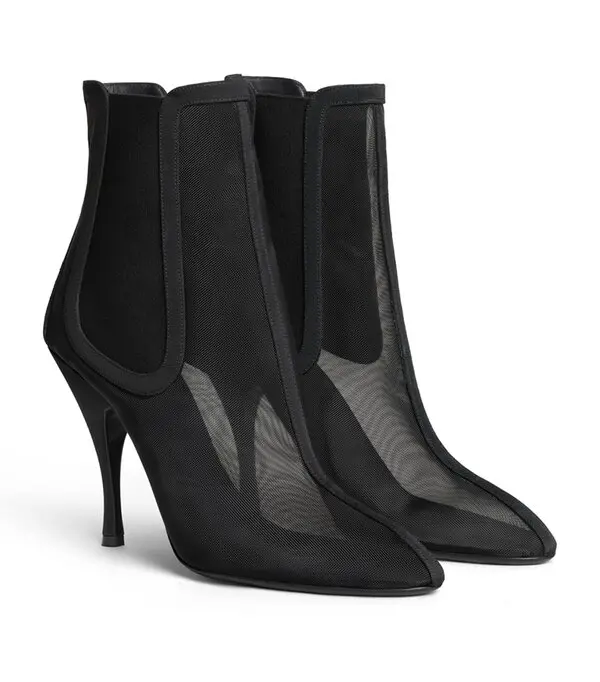 Alaïa Meshed Heeled Chelsea Boots 100