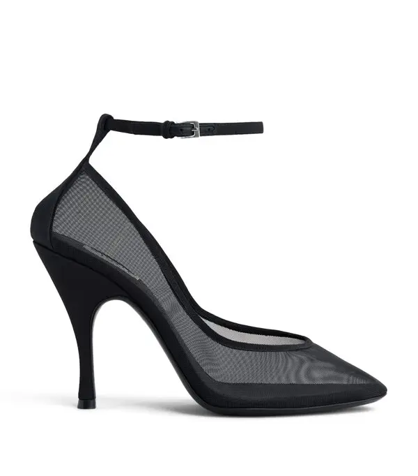 Alaïa Mesh Ankle-strap Pumps 100 - Black