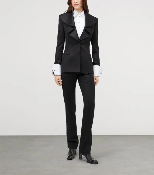 Alexander McQueen Wool Waterfall-collar Blazer
