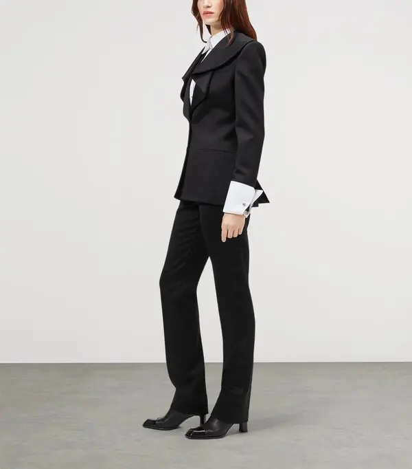 Alexander McQueen Wool Waterfall-collar Blazer