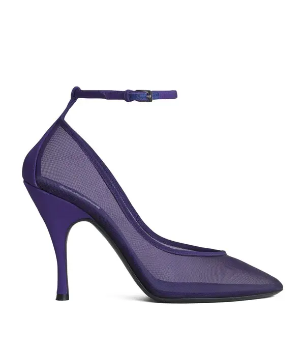 Alaïa Mesh Ankle-strap Pumps 100 - Blue
