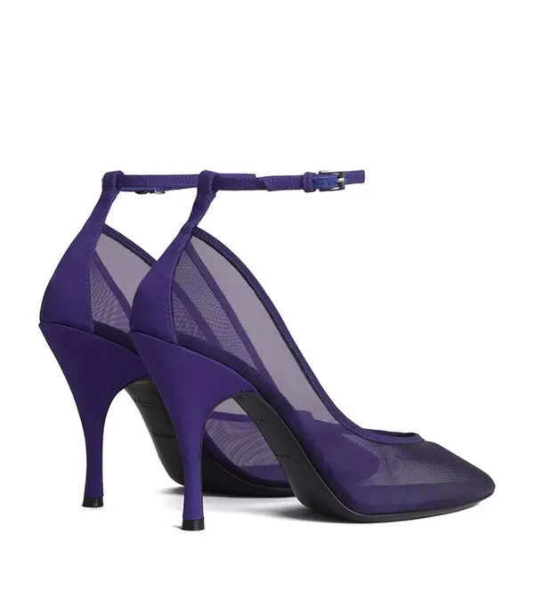 Alaïa Mesh Ankle-strap Pumps 100 - Blue