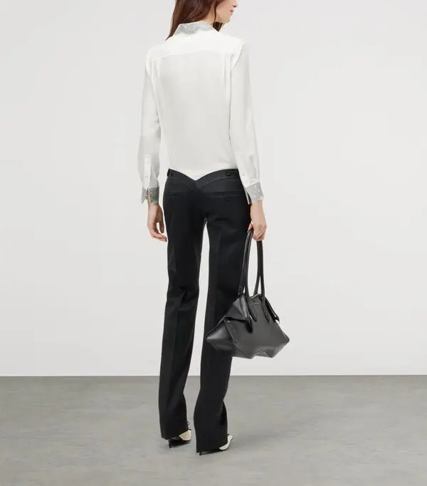 Alexander McQueen Silk Lace-trim Shirt