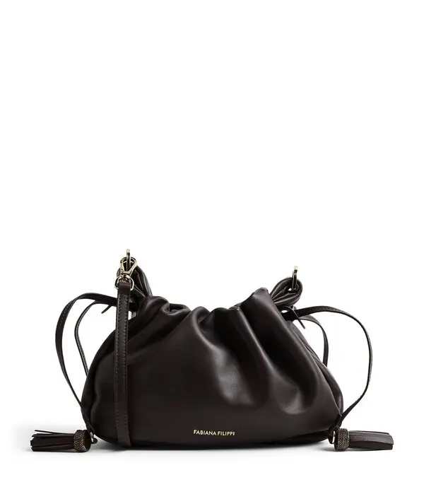 Fabiana Filippi Nappa Leather Muffin Clutch Bag - Brown