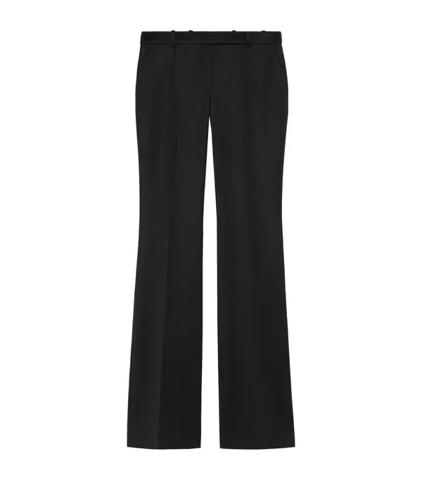 Alexander McQueen Wool Bootcut Trousers - Black