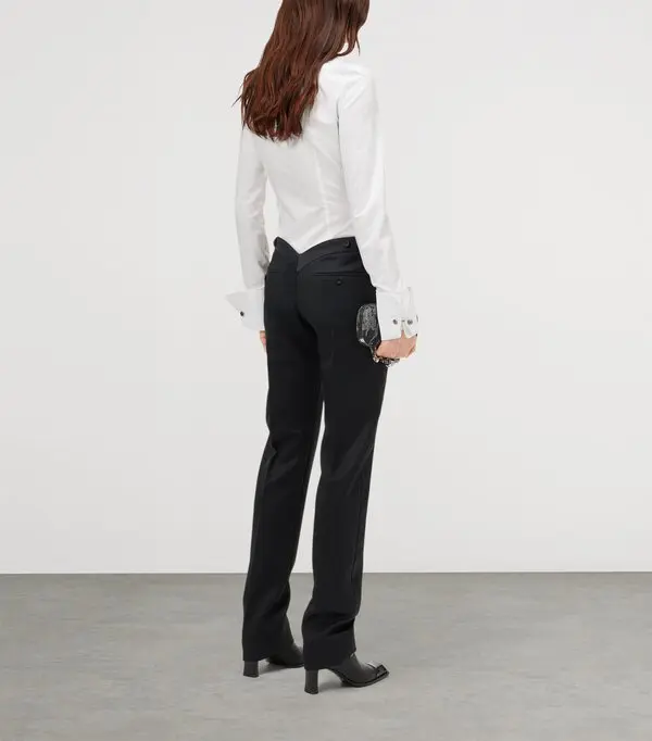 Alexander McQueen Wool Slim Tuxedo Trousers