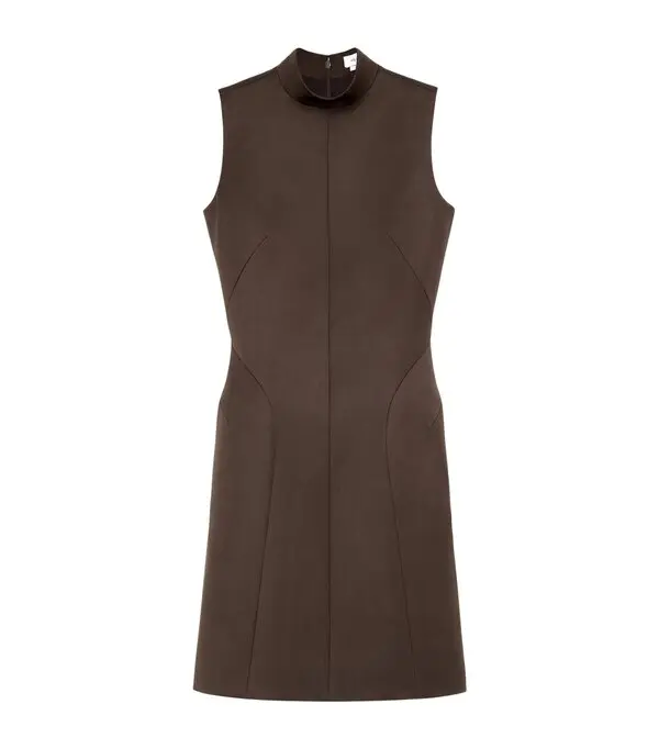 Alexander McQueen Wool High-neck Mini Dress - Brown