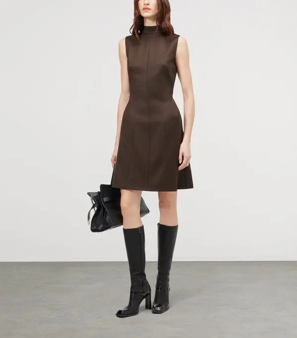 Alexander McQueen Wool High-neck Mini Dress