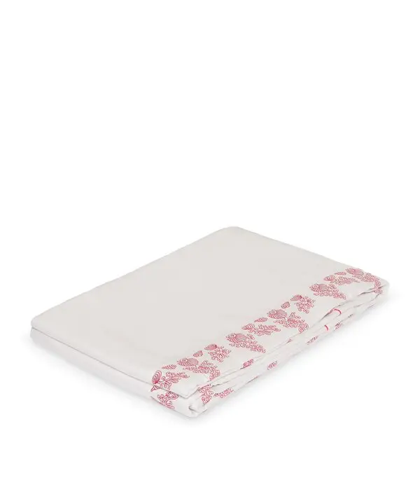 Loretta Caponi Cotton Coral And Shells Flat Sheet