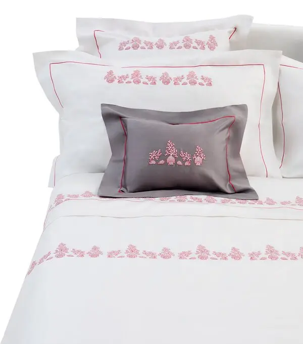 Loretta Caponi Cotton Coral And Shells Flat Sheet