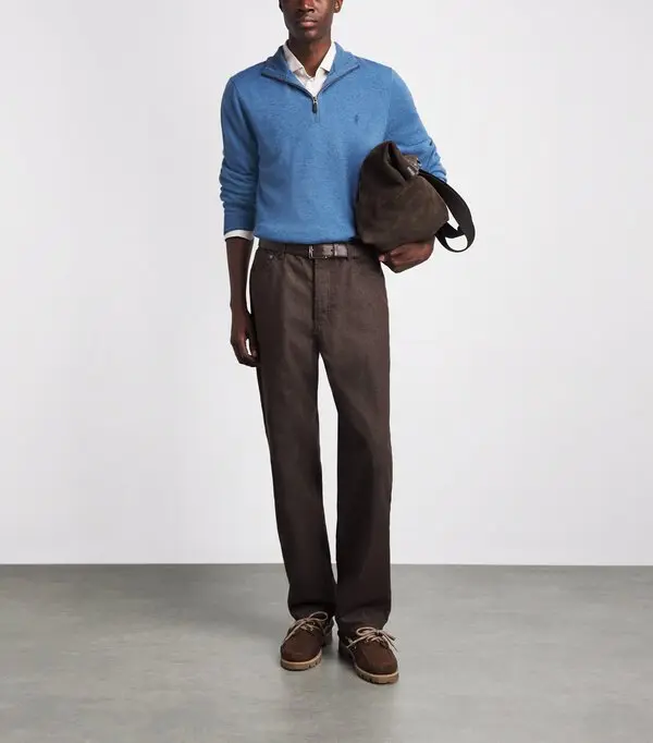 Polo Ralph Lauren Wool Polo Pony Quarter-zip Sweater
