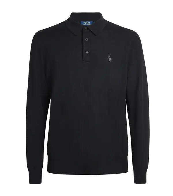 Polo Ralph Lauren Wool Polo Pony Long-sleeve Polo Shirt