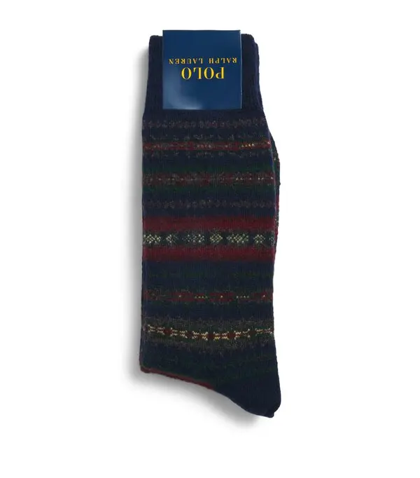 Polo Ralph Lauren Wool-blend Fair Isle Socks - Navy