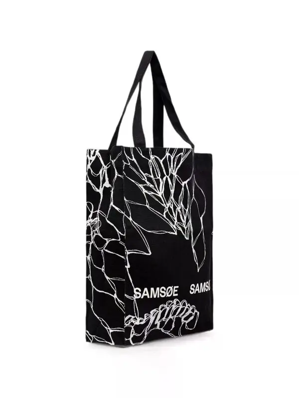 SAMSOE SAMSOE Saprint Logo-print Floral-print Tote Bag