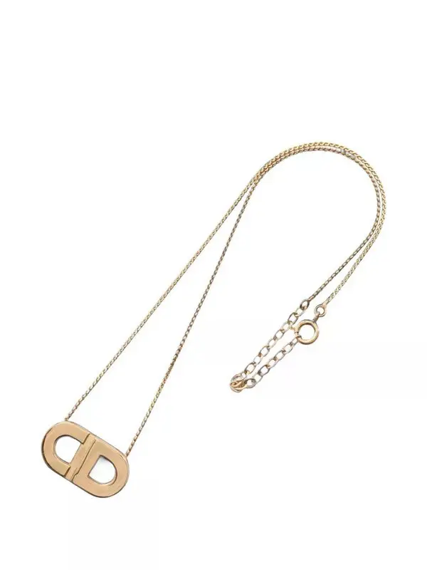Dior 2000s Cd Logo Necklace - Gold
