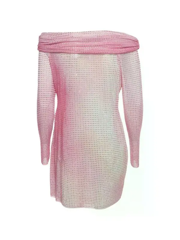 SELF-PORTRAIT Rhinestone-embellished Off-shoulder Dress