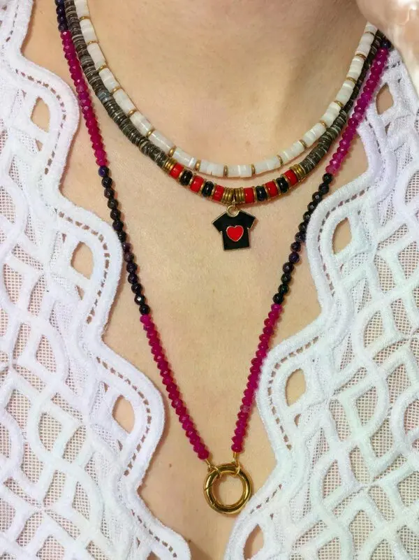 HIJAS DE PUKA Beaded Heart-charm Necklace