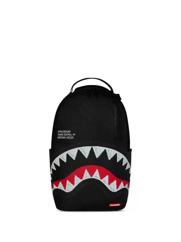 SPRAYGROUND Shark Central Faux Embroidery-effect Backpack - Black