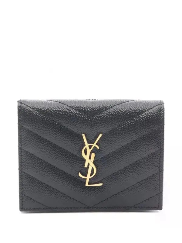 Saint Laurent Monogram Quilted Bi-fold Wallet - Black