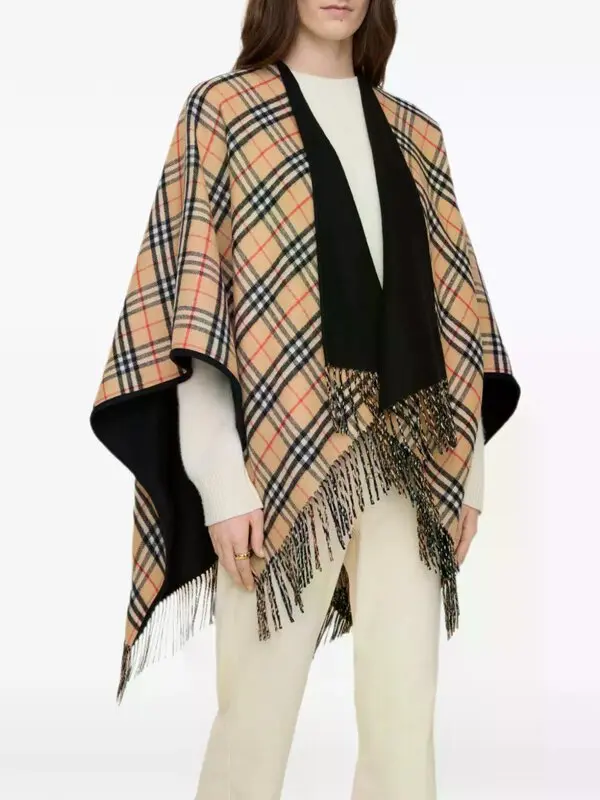 Burberry Reversible Check Wool Cape