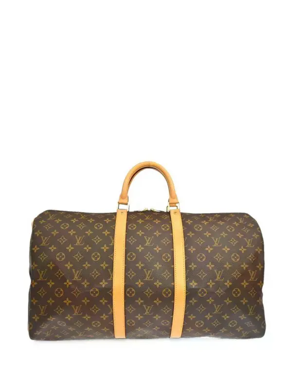 LOUIS VUITTON 1997 Monogram Keepall 55 Tote Bag - Brown